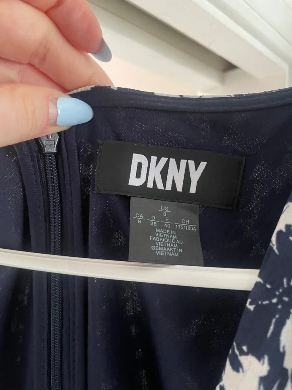 Dkny | Dresses | Dkny Blue White Floral Wrap Dress Women | Poshmark